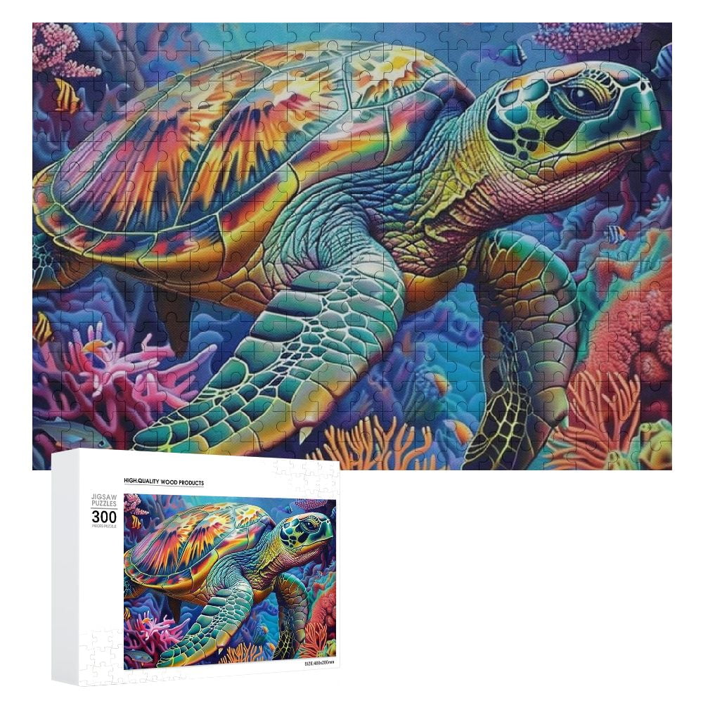 JRXY Sea Turtle Wooden Jigsaw Puzzle for Adults - Challenging Difficult ...