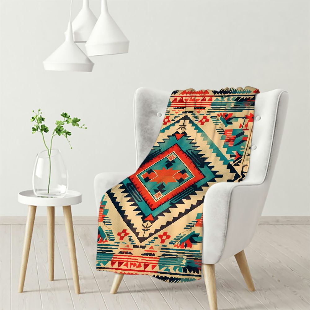 JRXY Sherpa Twin Size Throw Blanket, Cozy Plush Adult Aztec Blanket for ...