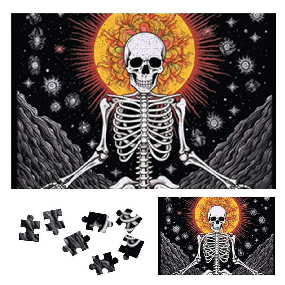JRXY Skeleton, Sun, Moon Wooden Puzzle Game Toy Gift for Family Friends ...