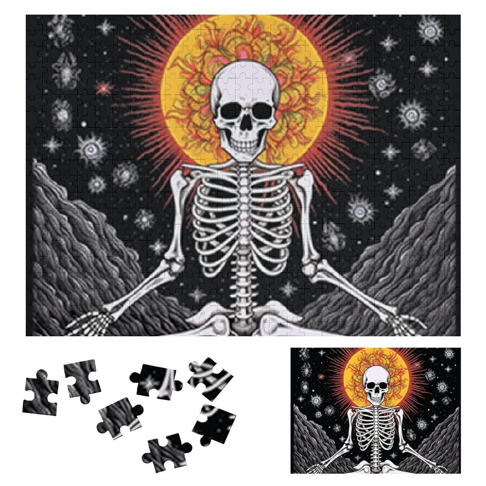 JRXY Skeleton, Sun, Moon Wooden Puzzle Game Toy Gift for Family Friends ...