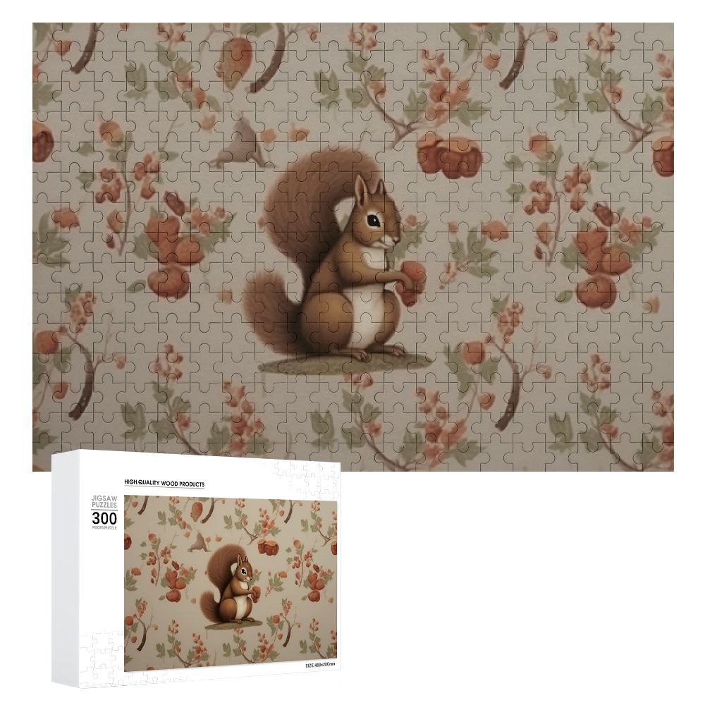 JRXY Squirrel Acorn Wallpaper Wooden Jigsaw Puzzle Challenging ...