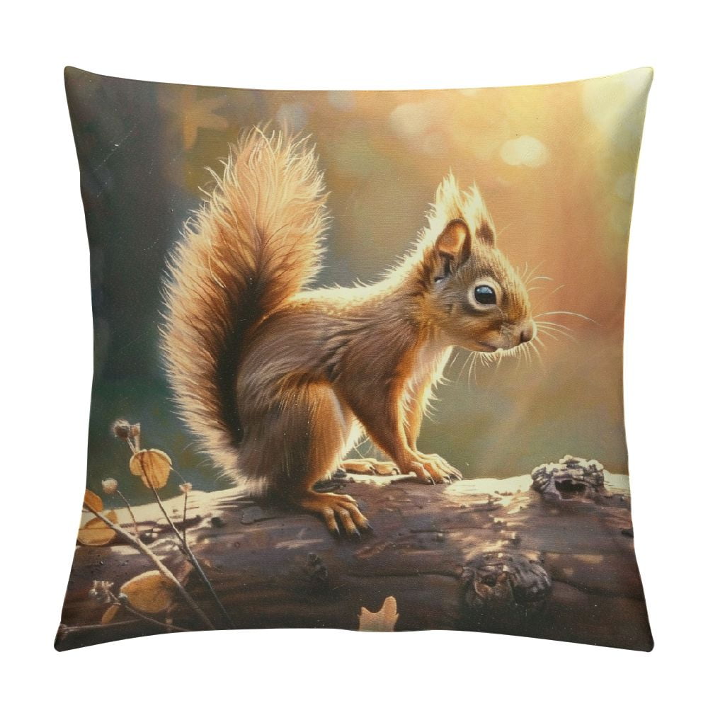 JRXY Squirrel Cute Square Throw Pillow Covers Couch Decorative Pillow ...