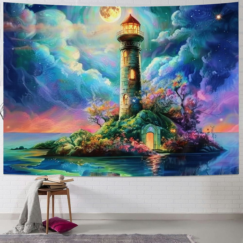 JRXY Starry Sky Tapestry Fantasy Landscape Tapestry Trippy Nebula ...