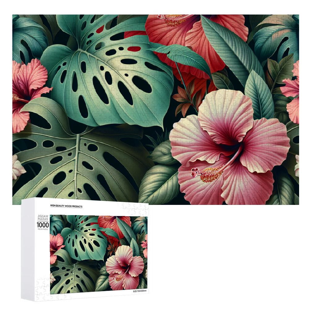 JRXY Summer Tropical Leaves Monstera Palm Leaf Flower Green Plant ...