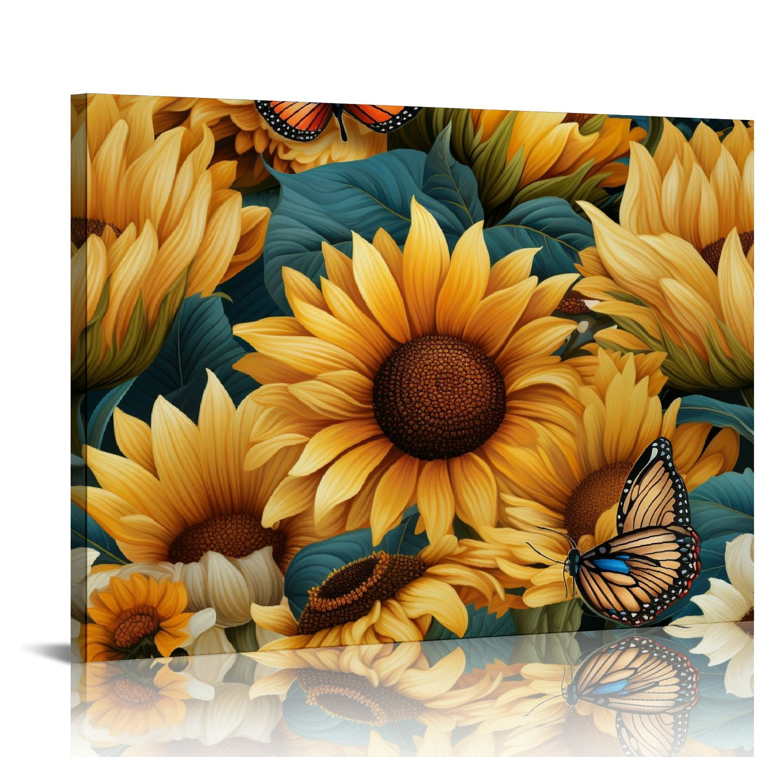 JRXY Sunflower Wall Art Bathroom Decor Yellow Flowers Canvas Wall Art ...