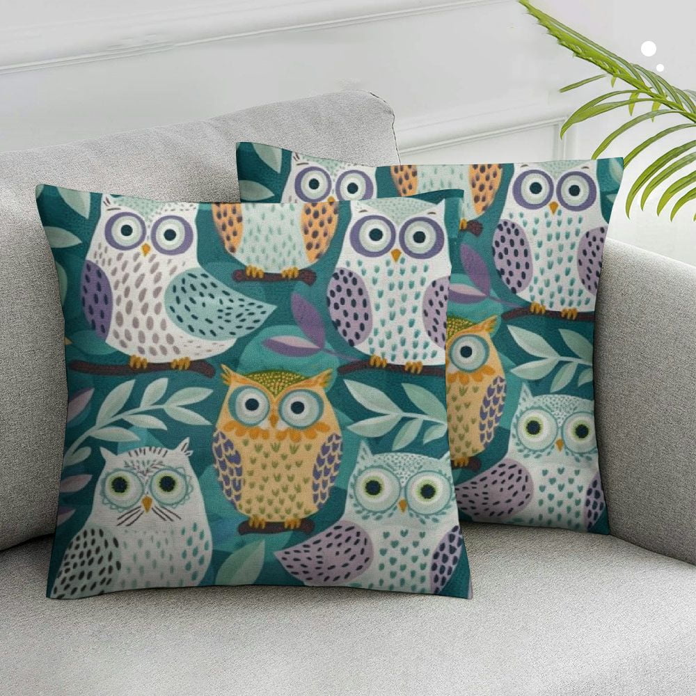 JRXY Throw Pillow Covers Cute Owls Funny Forest Owl Kid Fun Happy Baby ...