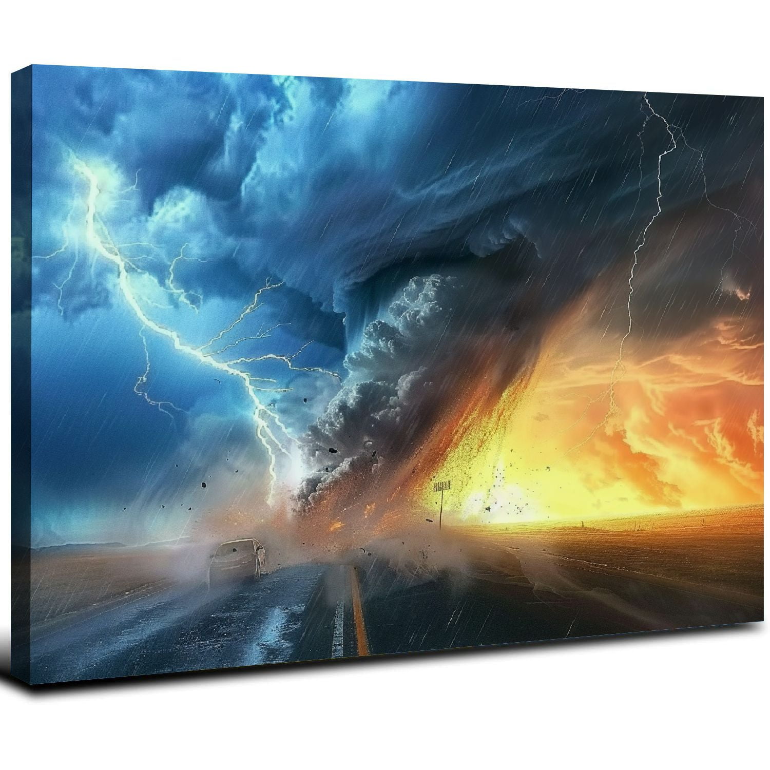 JRXY Tornado Artwork Wall Decor, Tornado Modern Wall Art Canvas Print ...