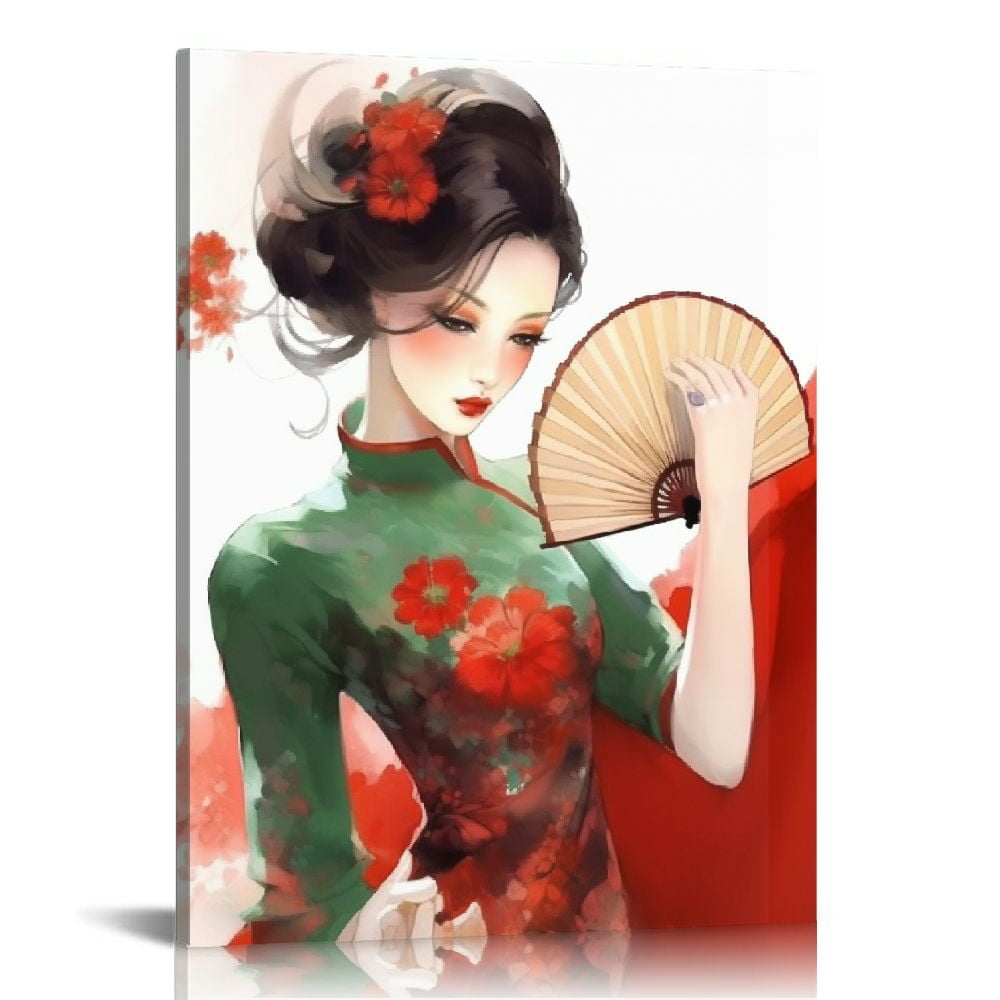 JRXY Traditional Chinese Peking Opera Female Characters Canvas Painting ...