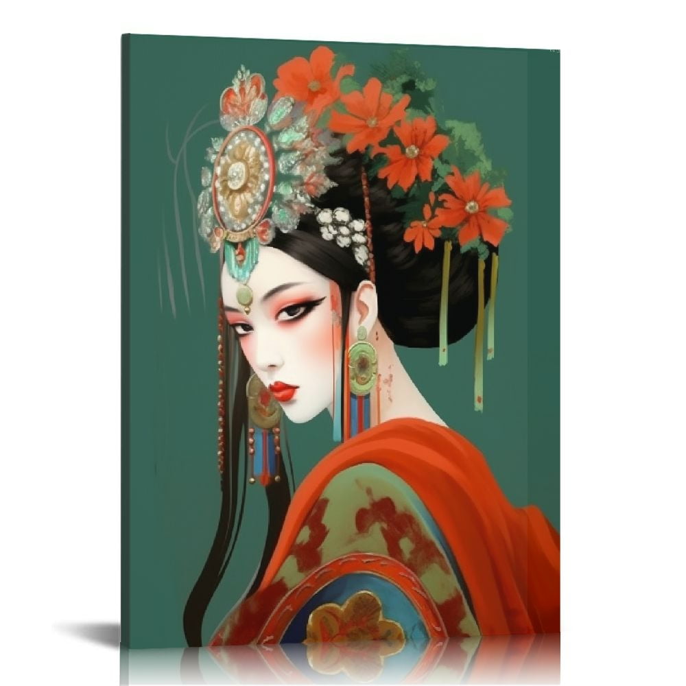 JRXY Traditional Chinese Peking Opera Female Characters Canvas Painting ...
