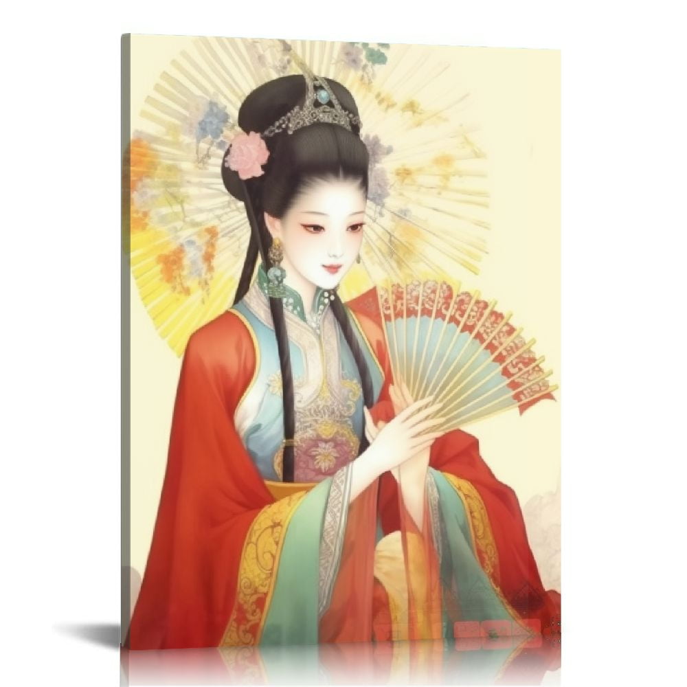 JRXY Traditional Chinese Peking Opera Female Characters Canvas Painting ...