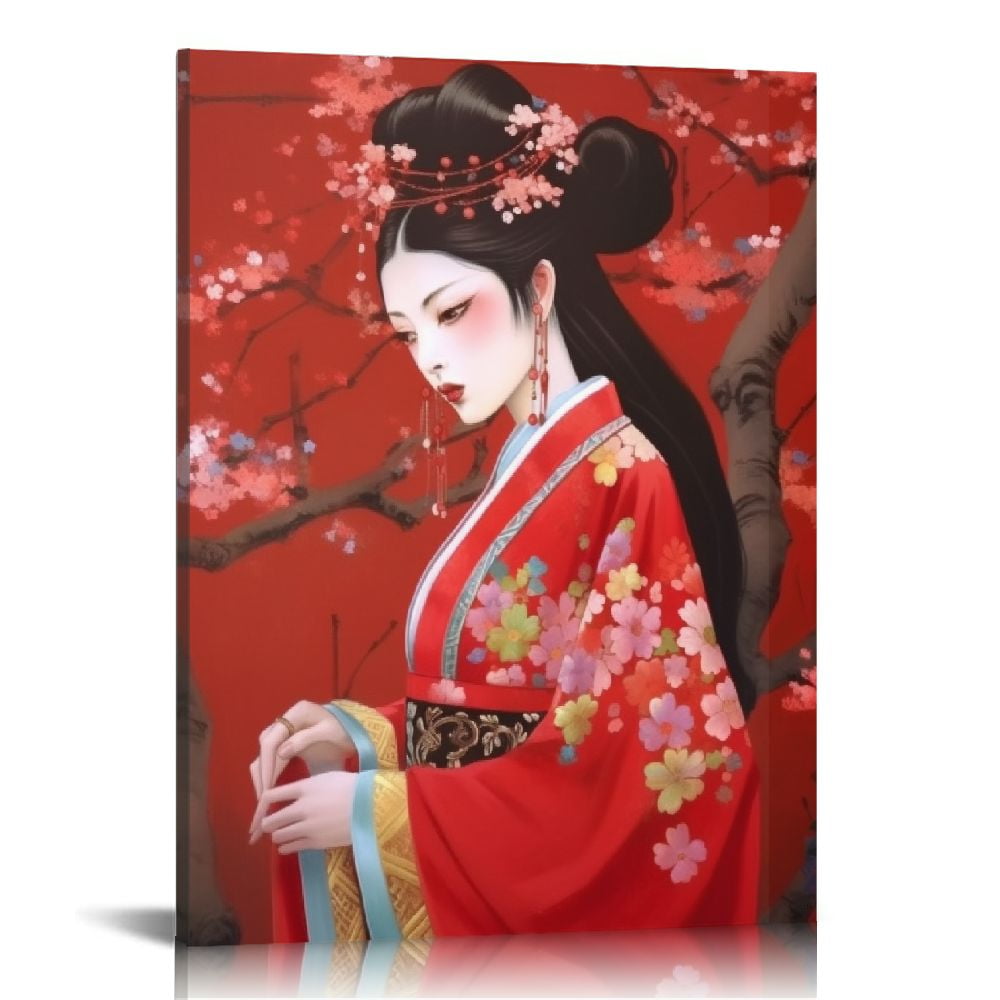 JRXY Traditional Chinese Peking Opera Female Characters Canvas Painting ...