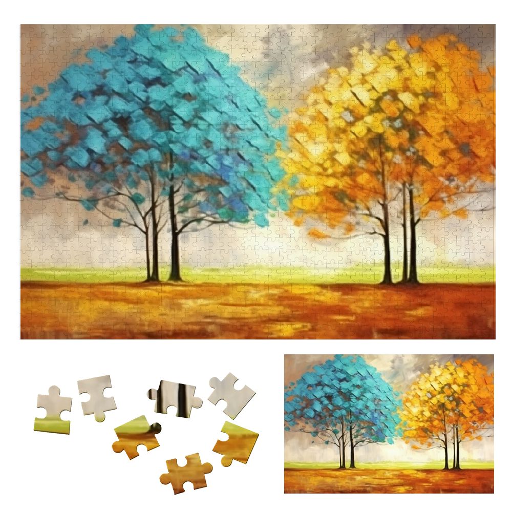 JRXY Trees Field Sky Wooden Jigsaw Puzzle for Adults and Kids ...