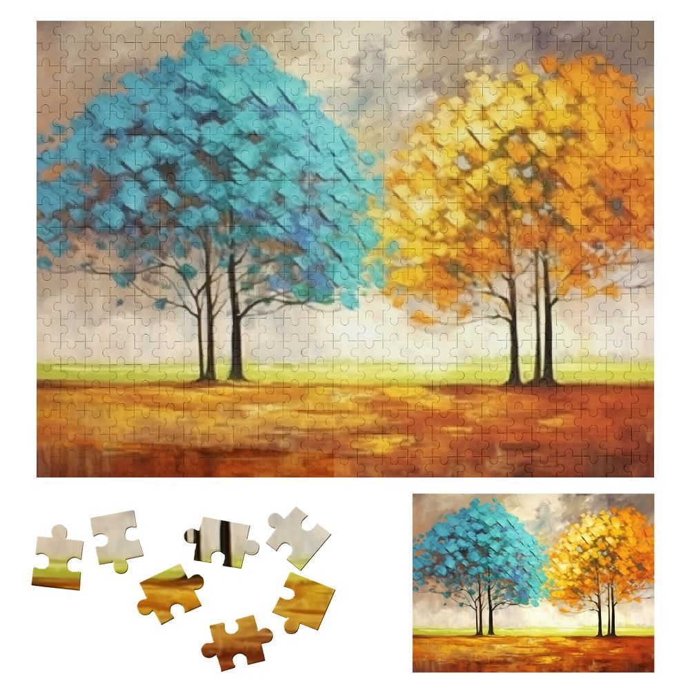 JRXY Trees Field Sky Wooden Jigsaw Puzzle for Adults and Kids ...