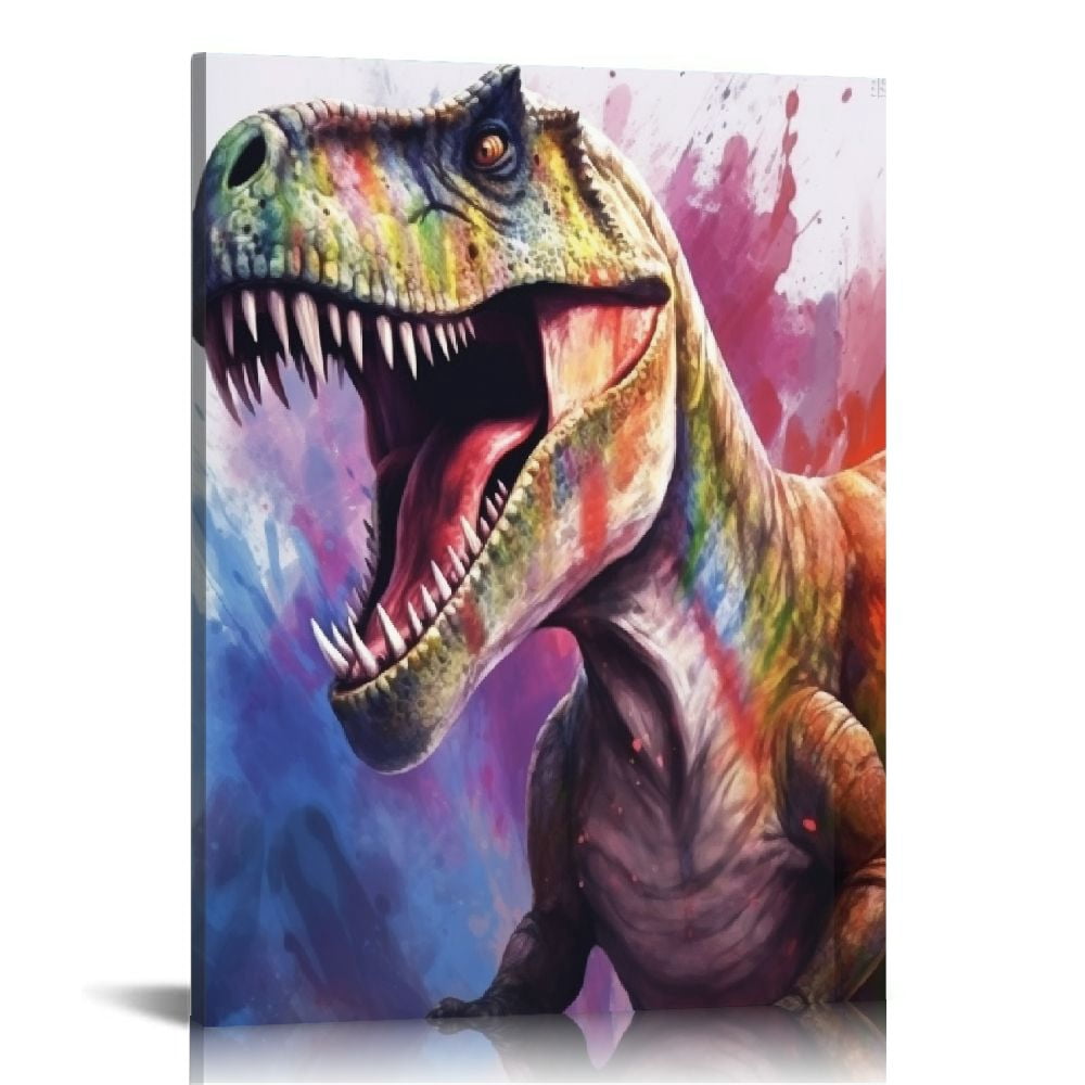 JRXY Tyrannosaurus Rex Canvas Wall Art, Wall Decor Art Poster Wall ...