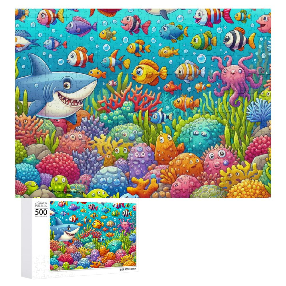 JRXY Underwater World Cartoon Water Fish Game Landscape Sea Shark Aqua ...