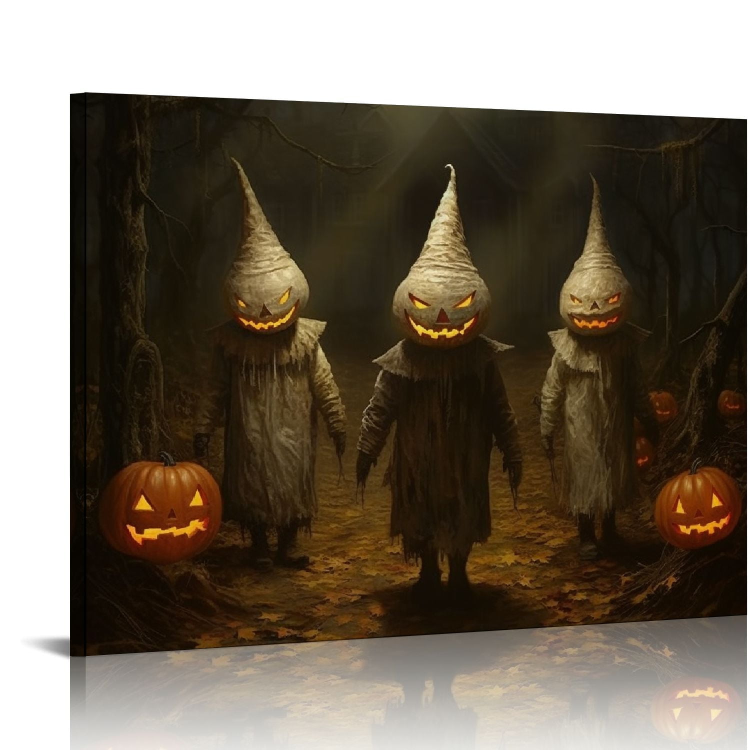JRXY Vintage Halloween Canvas Wall Art Cute Scarecrow Print Poster ...