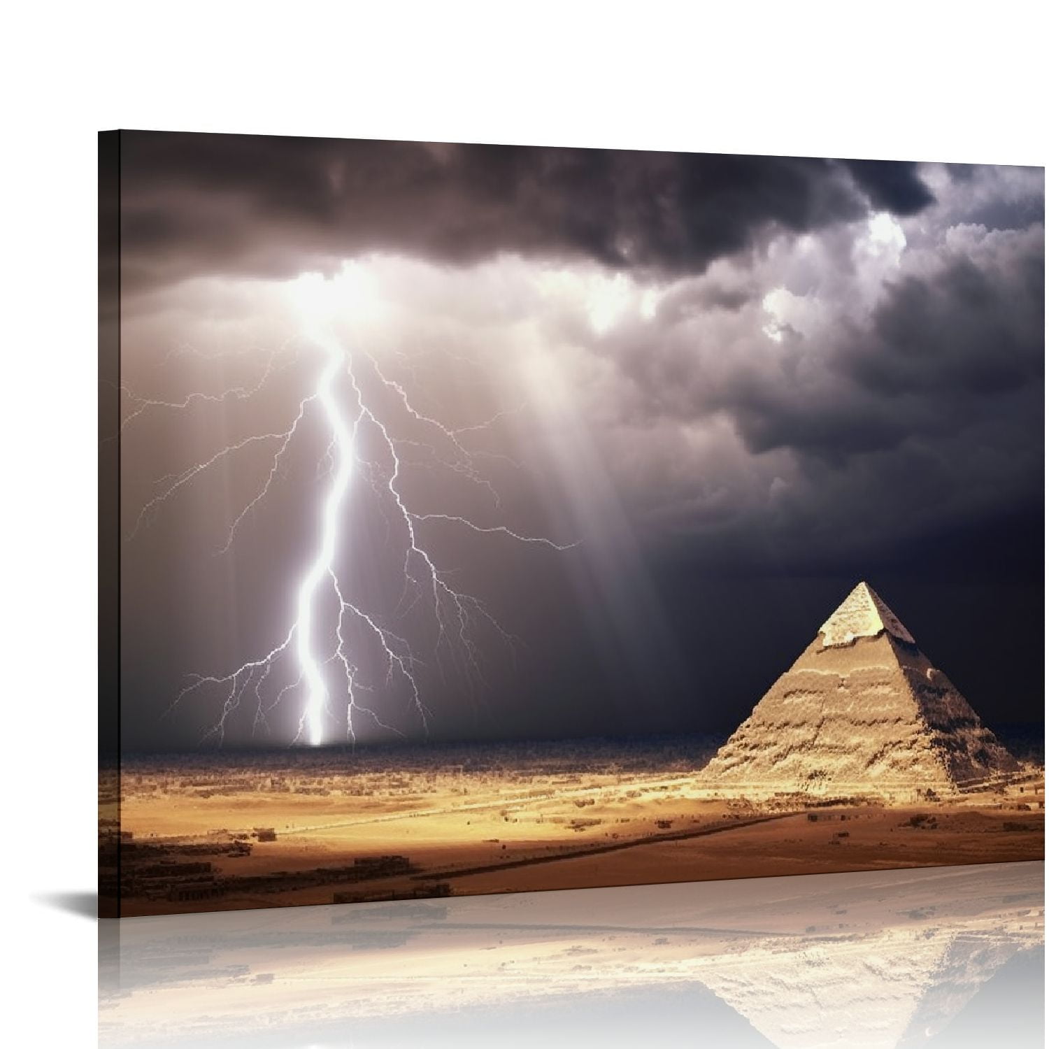JRXY Wall Art Canvas Egypt Pyramid Lightning, African History Photo ...