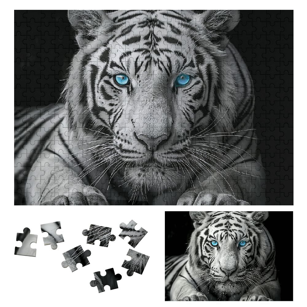 JRXY White Tiger Wooden Jigsaw Puzzle Challenging Difficult Puzzles for ...