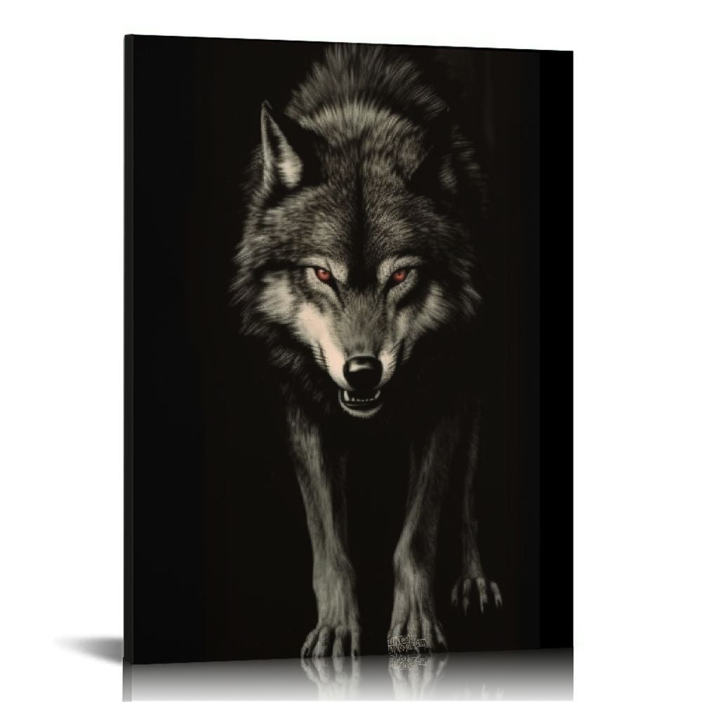 JRXY Wolf Canvas Wall Art Framed Motivational Quotes Poster Wolf ...