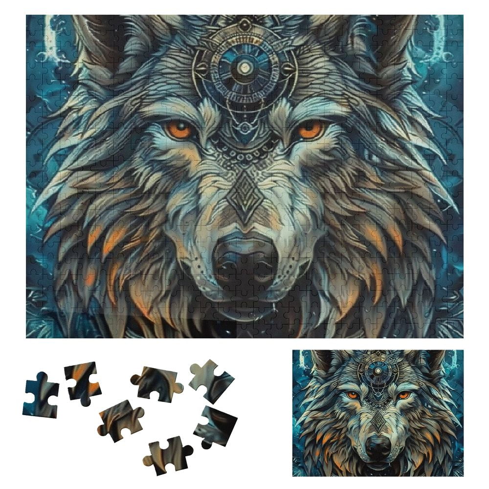 JRXY Wolf Fantasy Detailed Painting Wooden Jigsaw Puzzle Challenging ...