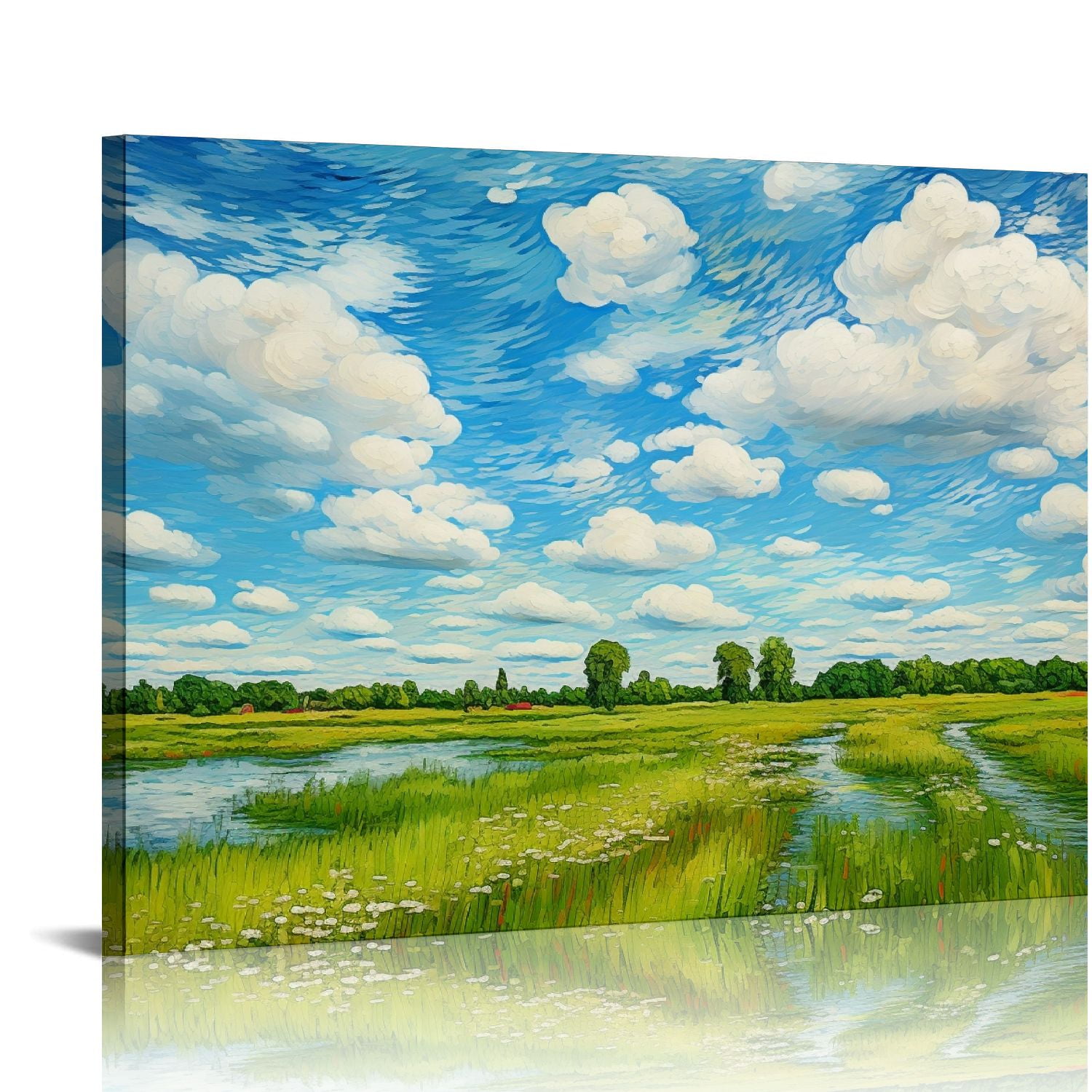JRXY arttitue Natural River Landscape Oil Painting: Hand Painted Nature ...