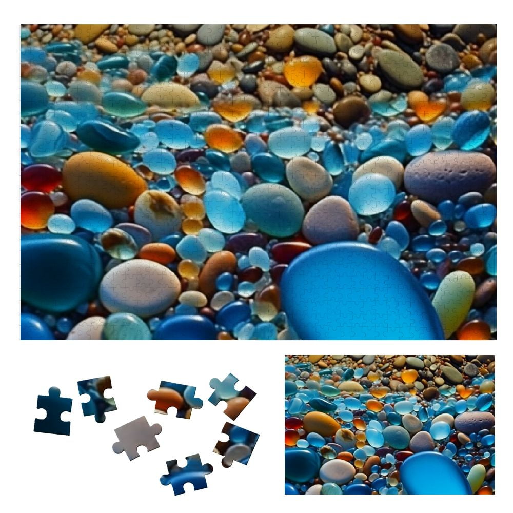 JRXY rocks pebbles ocean Wooden Jigsaw Puzzle Puzzle for Adults and ...
