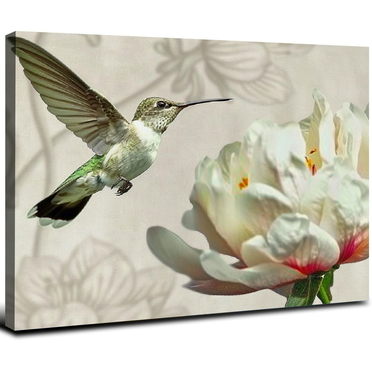 JRXY wall Canvas Print Wall Art Hummingbird Flies On White Carnation ...