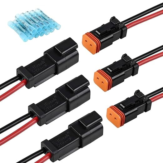 JRready Deutsch 2 pin Connector Kit dt Pigtail ST9019-3Sets 2 Wire Way ...