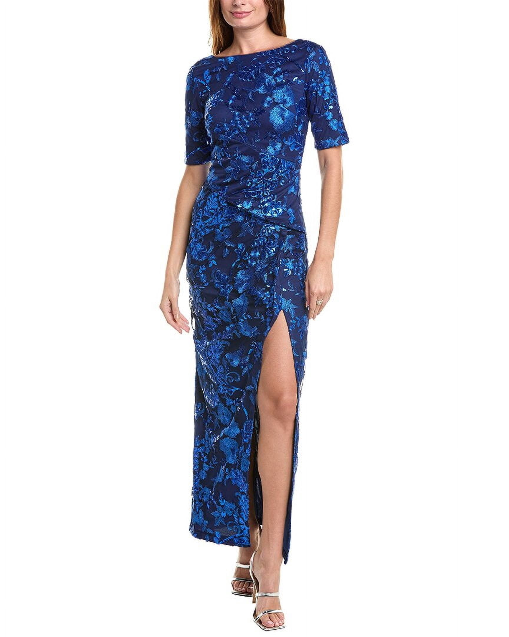 JS Collections womens Ayana Column Gown, 4, Blue - Walmart.com