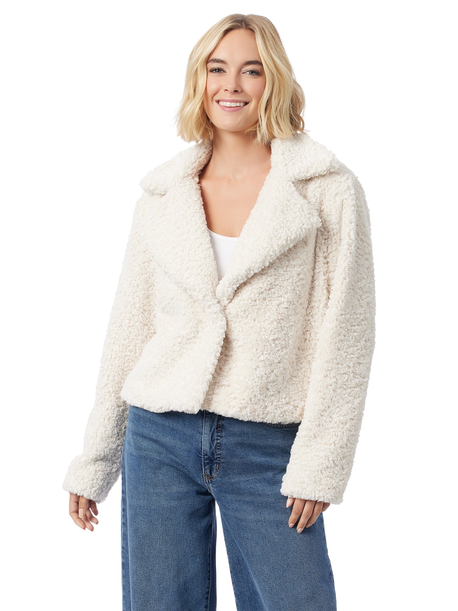 Jessica Simpson Faux Shearling Jacket - XS-4X Sizes - Walmart.com