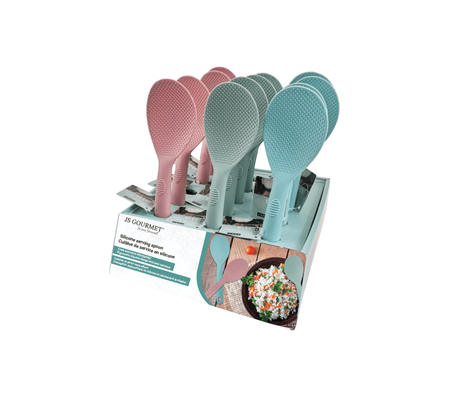 JS Gourmet 2 Pcs Silicone Rice Paddle, Heat Resistant Non-Stick Rice ...