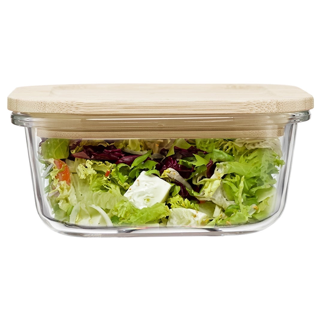 JS Gourmet 2 Pcs Square Glass Food Storage Containers 40.7oz (1200 ml ...