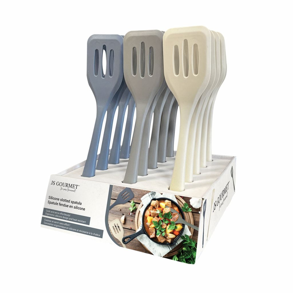JS Gourmet 3 Pcs Colorful Silicone Slotted Turner Set, Heat Resistant ...