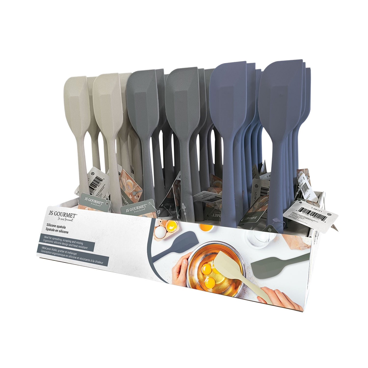 JS Gourmet 3 Pcs Colorful Silicone Spatula Set, Heat Resistant ...