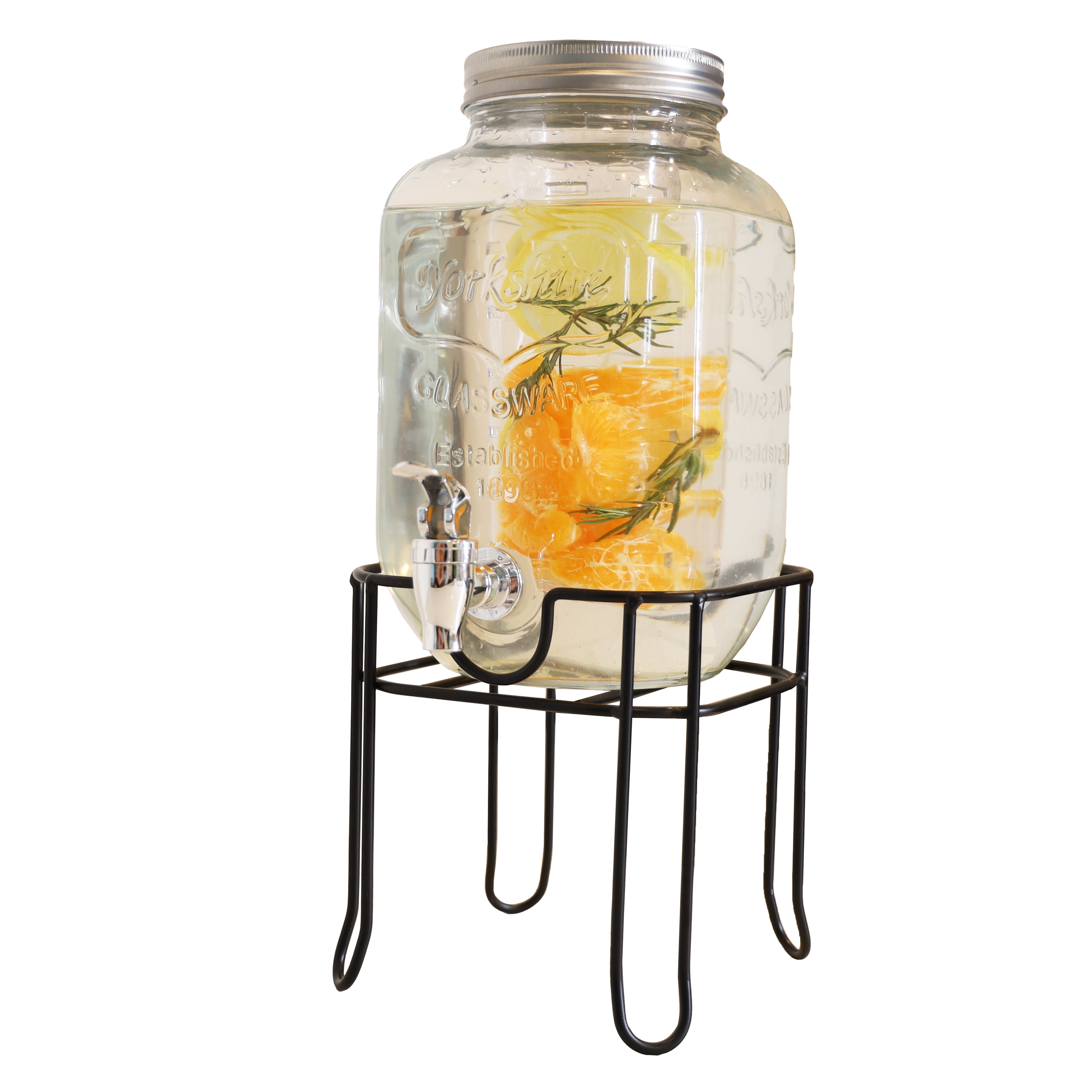 JS Gourmet - Glass Beverage Dispenser with Integrated Infuser, 4 Liter ...