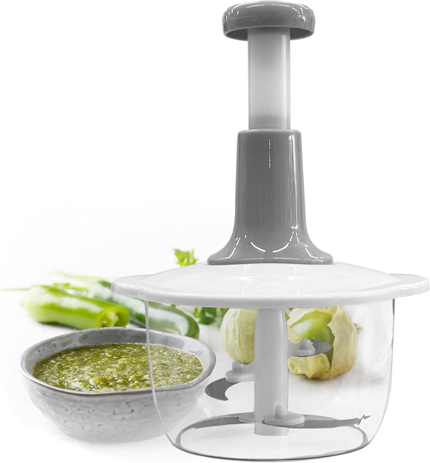 JS Gourmet - Hand Press Food Chopper, 2 Liter Capacity, White - Walmart.com