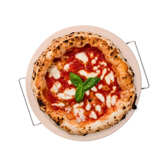 JS Gourmet - Pizza Stone Set with Wheel and Support, 15" Diameter ...
