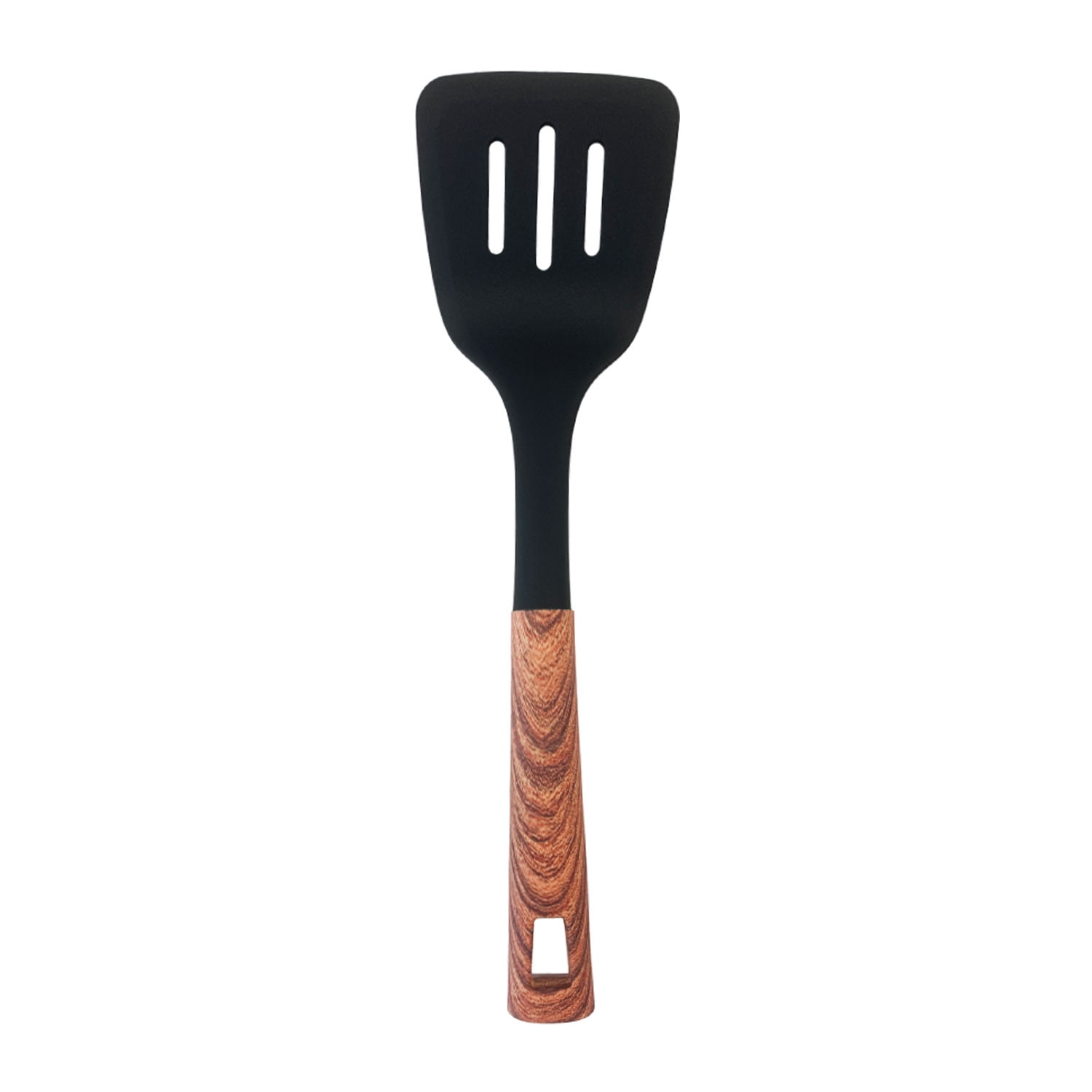 JS Gourmet Soft Touch Nylon Slotted Turner Spatula with Wood Grain ...