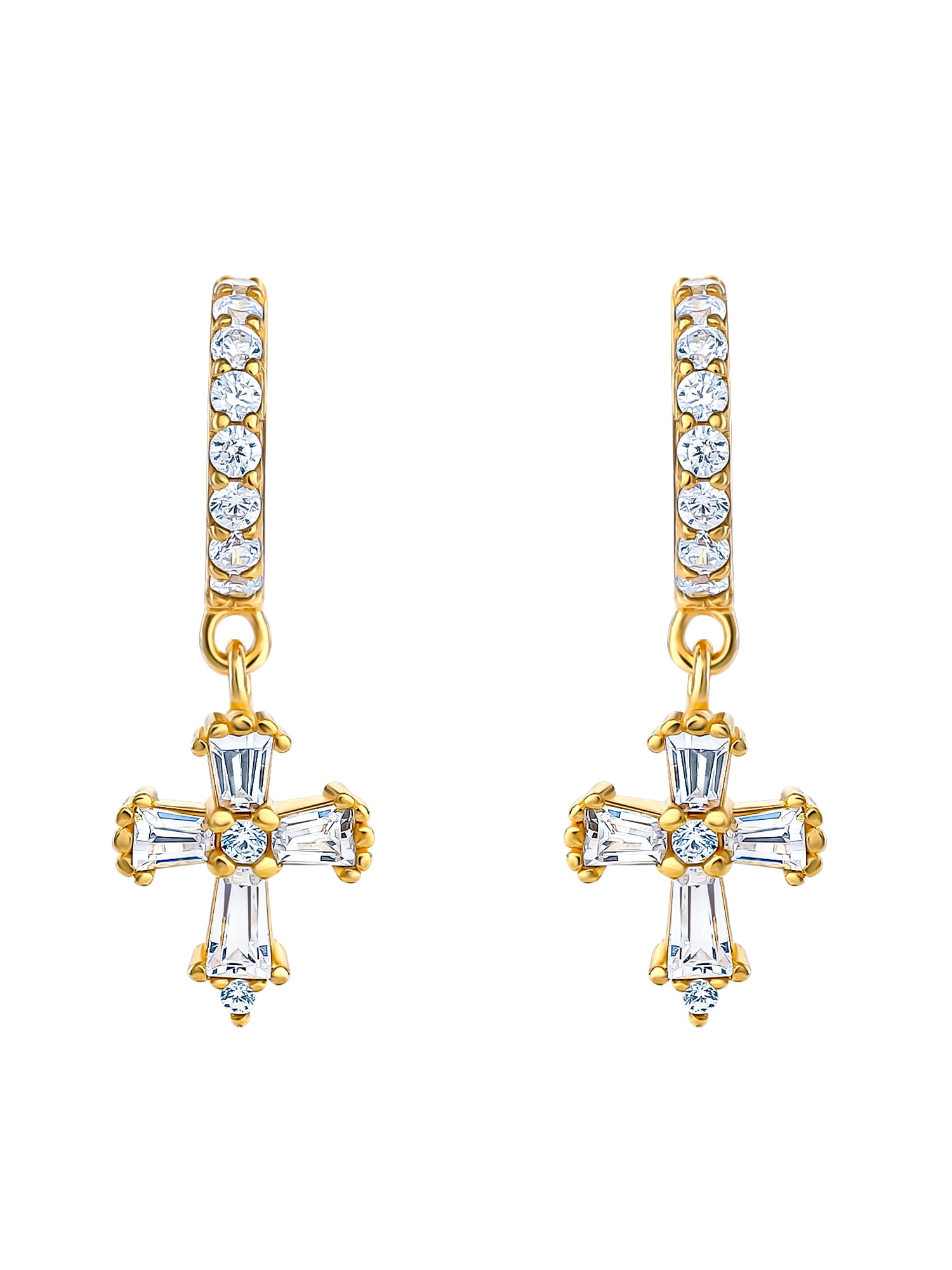 JS Jessica Simpson Women’s Sterling Silver 14KT Gold Plated Cubic ...