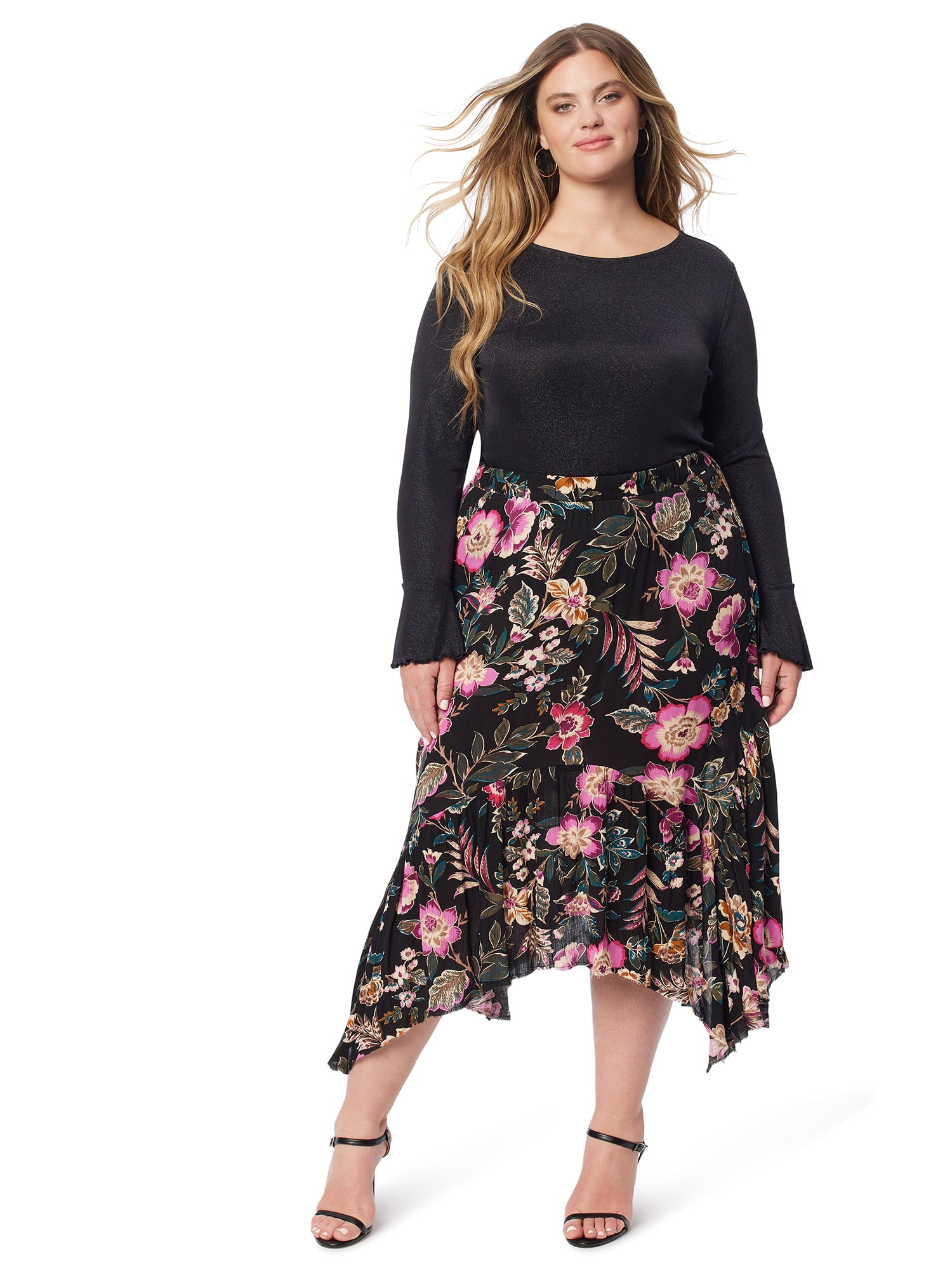 Jessica Simpson Women's and Women's Plus Margot Maxi Tiered Skirt ...