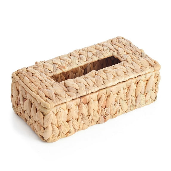 JS Maison Water Hyacinth Woven Wicker Tissue Box Cover for Storing and ...