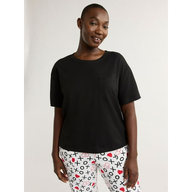 Joyspun Women's and Women’s Plus Sleep Easy Tee with Short Sleeves, Sizes XS to 3X - Walmart.com