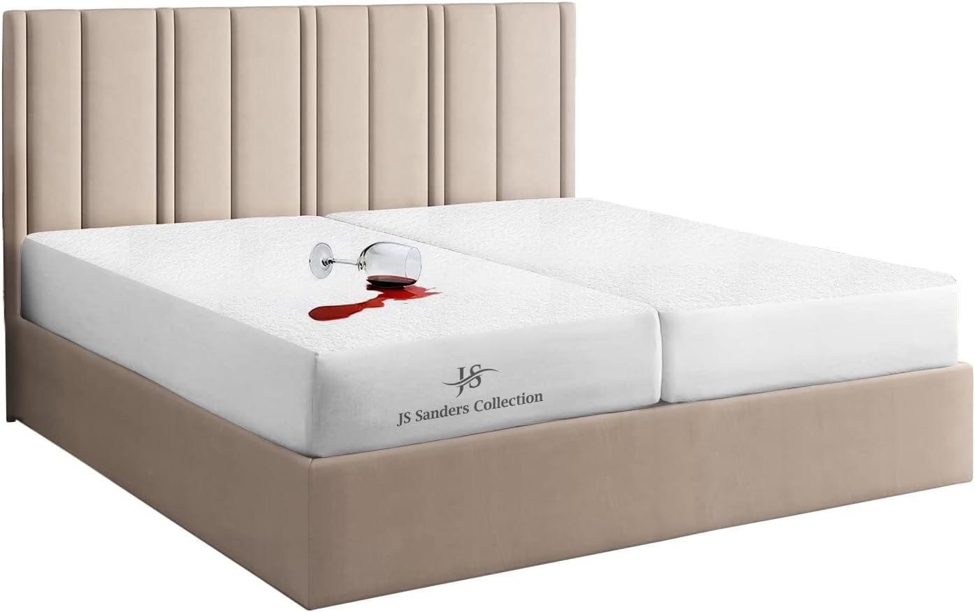 JS Sanders Mattress Protector Waterproof Fitted Sheet Style Split Beds ...