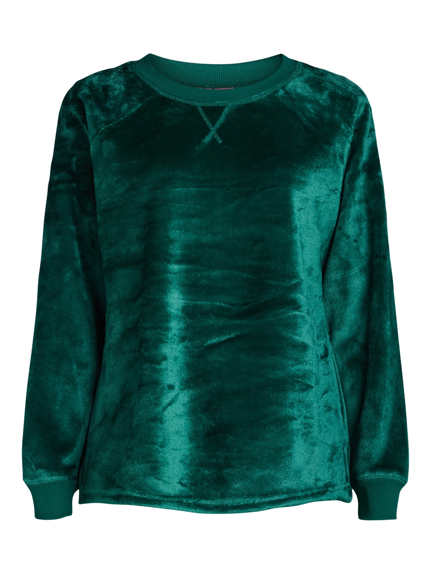 Joyspun Women's Plush Sleep Top with Long Sleeves, Sizes XS-3X ...