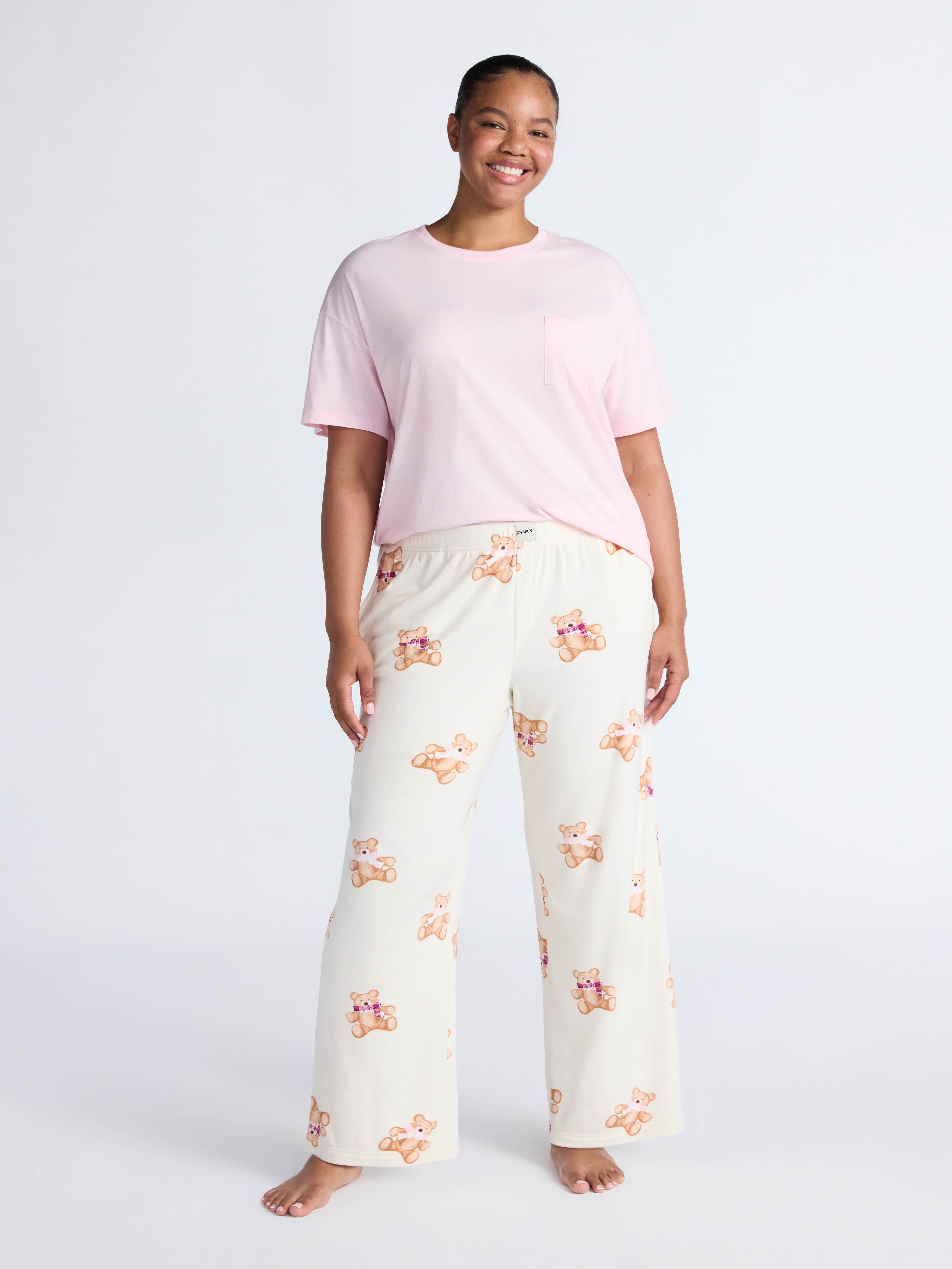 Joyspun Women's Velour Wide-Leg Sleep Pants, Size XS-3X - Walmart.com