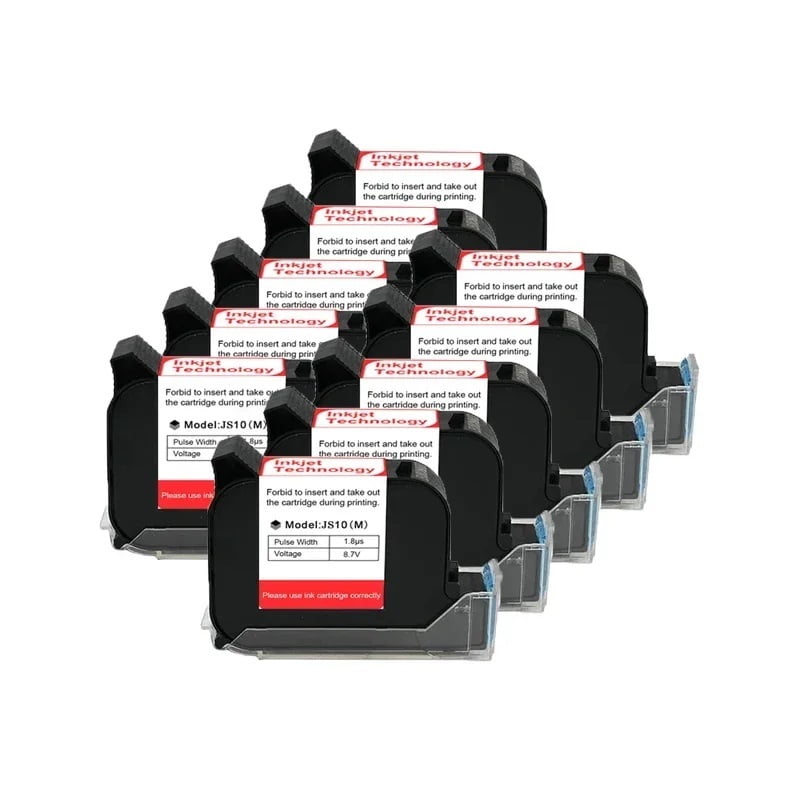 JS10 12.7mm Handheld Printer Ink Cartridge 1-10PCS Fast Dry Eco Solvent ...