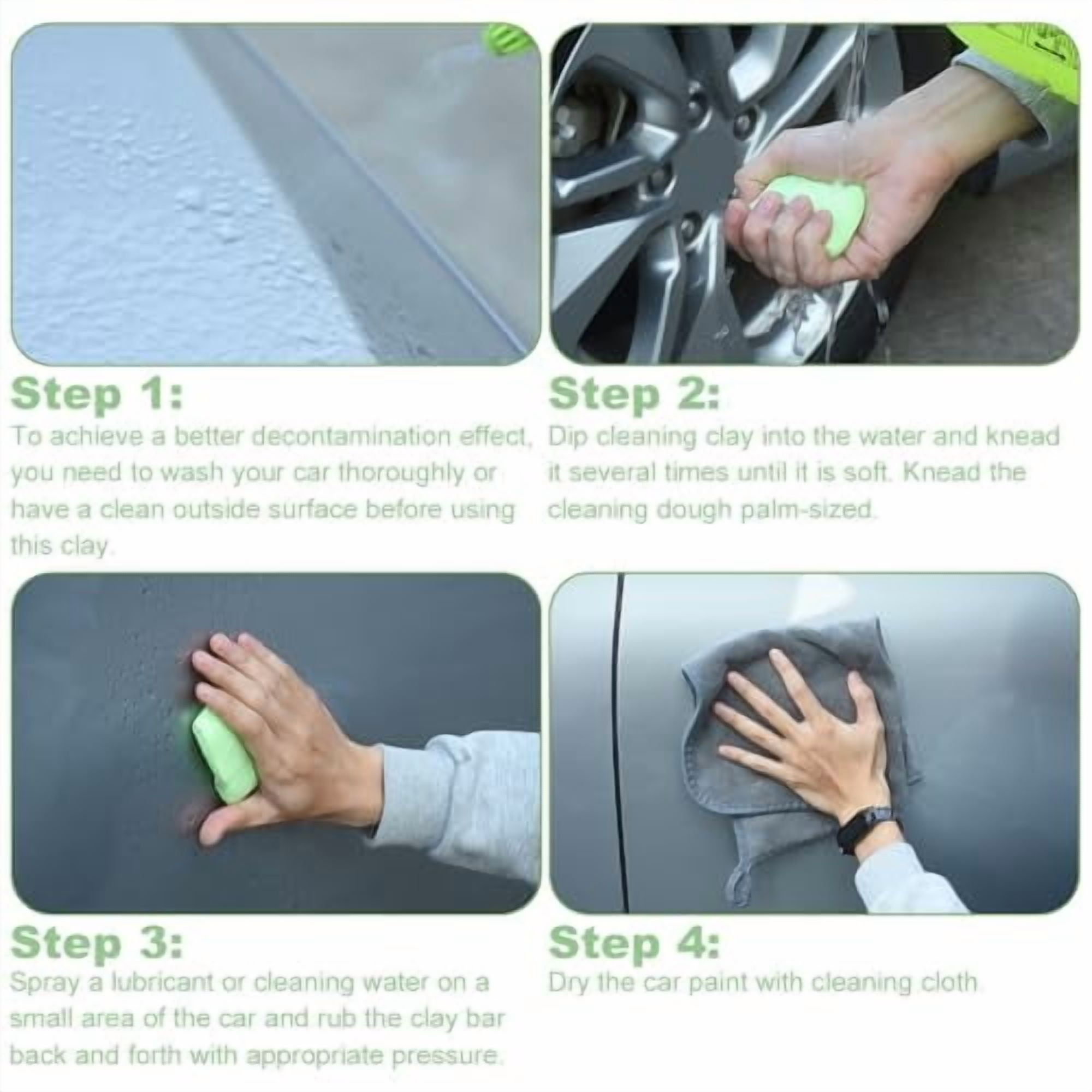 JSCARLIFE 3-Pack Professional Car Clay Bar Kit - No Scratch Detailing ...