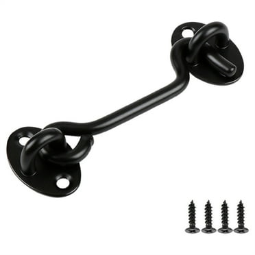 Renovators Supply Cabin Eye Hook Black Wrought Iron 4" Wide - Set of 3 ...