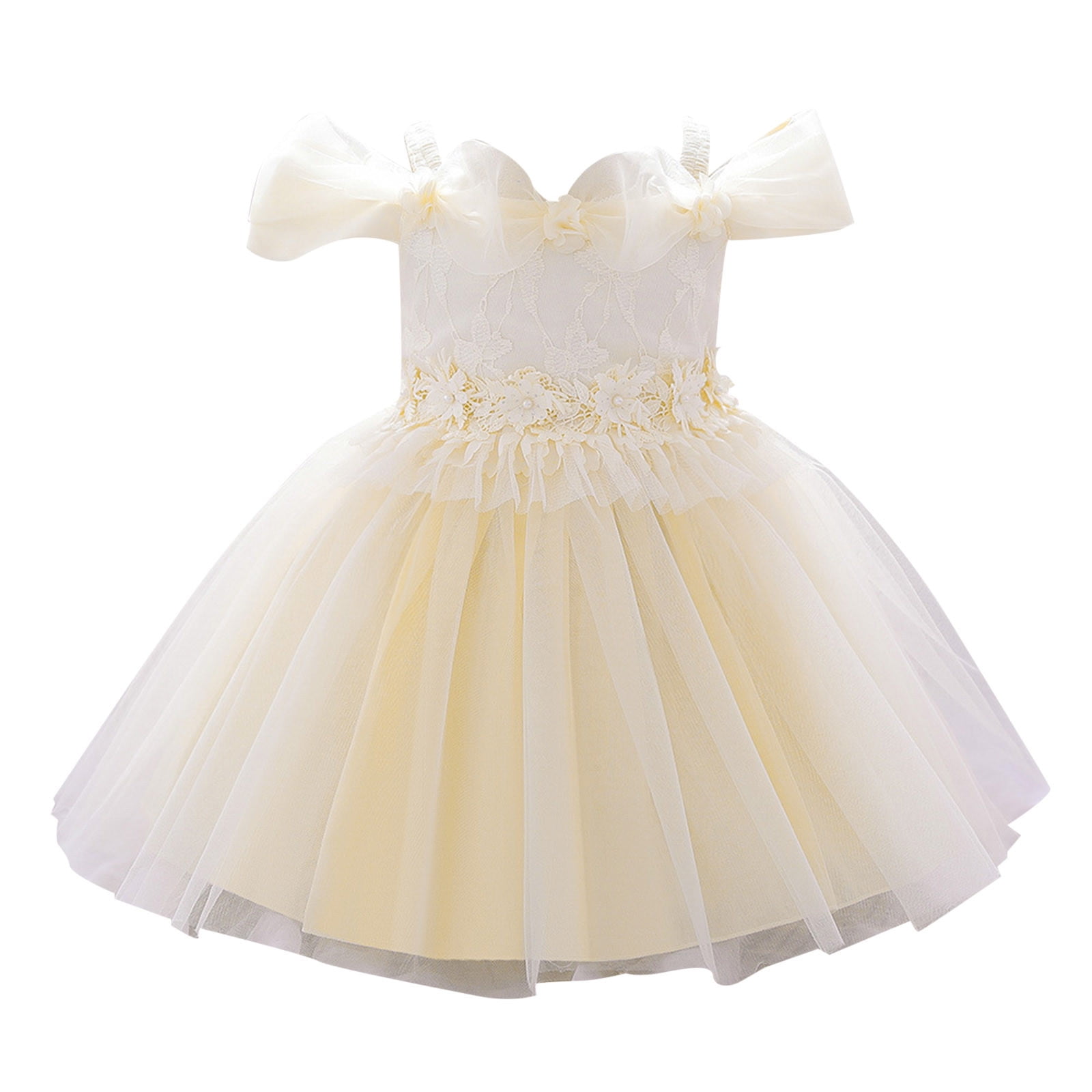 JSCDRPDWL Flower Girl Dress Kids Toddler Baby Girls Spring Summer Bow ...