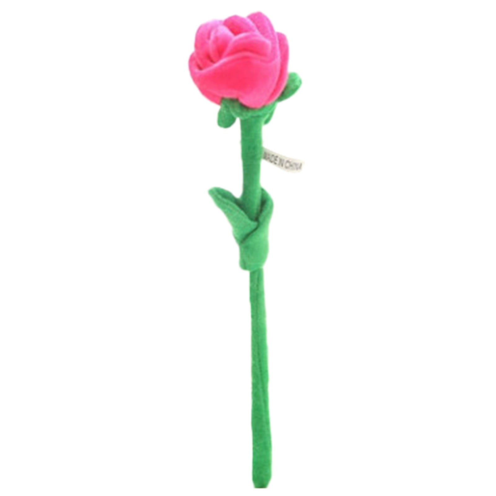 JSCDRPDWL Plush Rose Flower Stuffed Floral Bendable Stems Plush Bouquet ...